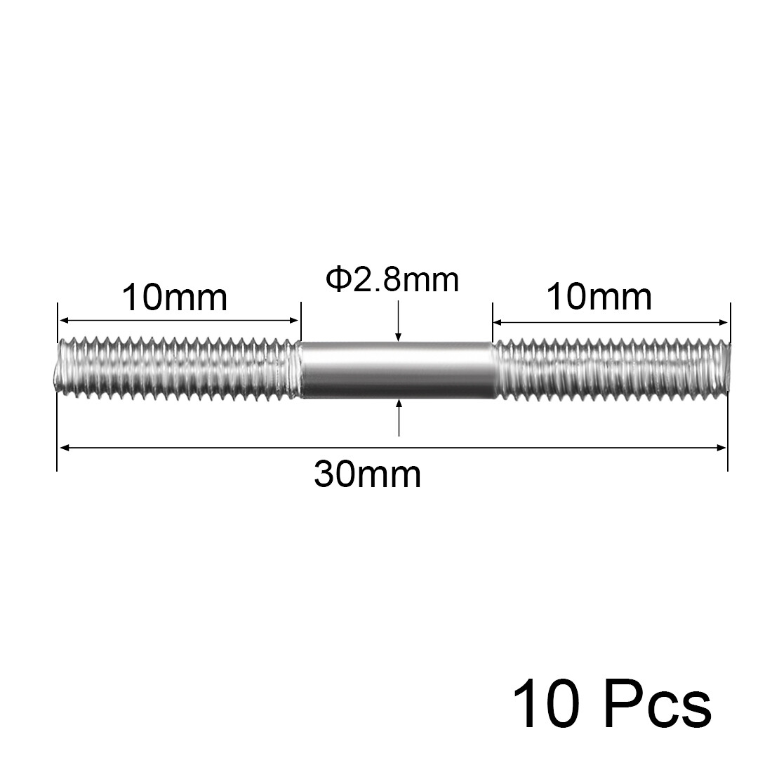 M3x30mm+Pushrod+Connector+Stainless+Steel+Rod+Linkage+10pcs for sale ...