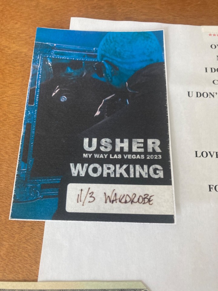 USHER SETLIST AND WORKING BACK STAGE PASS USED STAGE USED YOU NEED THIS ...
