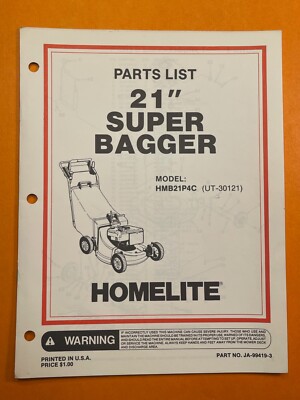 Homelite - Model HMB21P4C (UT-30121) Super Bagger Mower (Parts Manual ...
