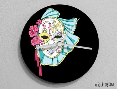 Viennese Theatrical Mask Wall Clock | eBay