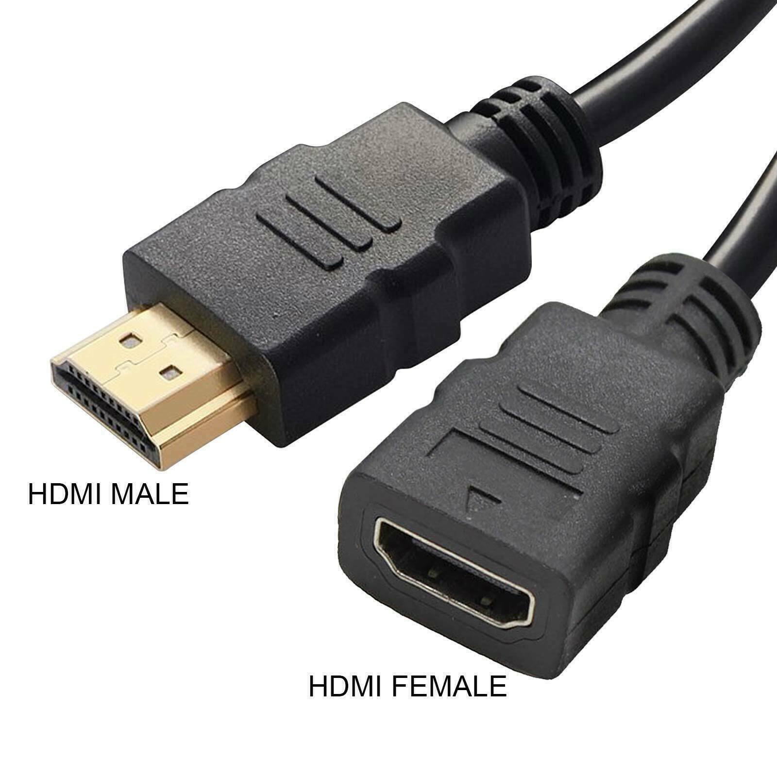 HDMI CABLE V1.4 1080P 2K & HDMI V1.4 EXTENSION LEAD M/F MONITOR HD UHD ...