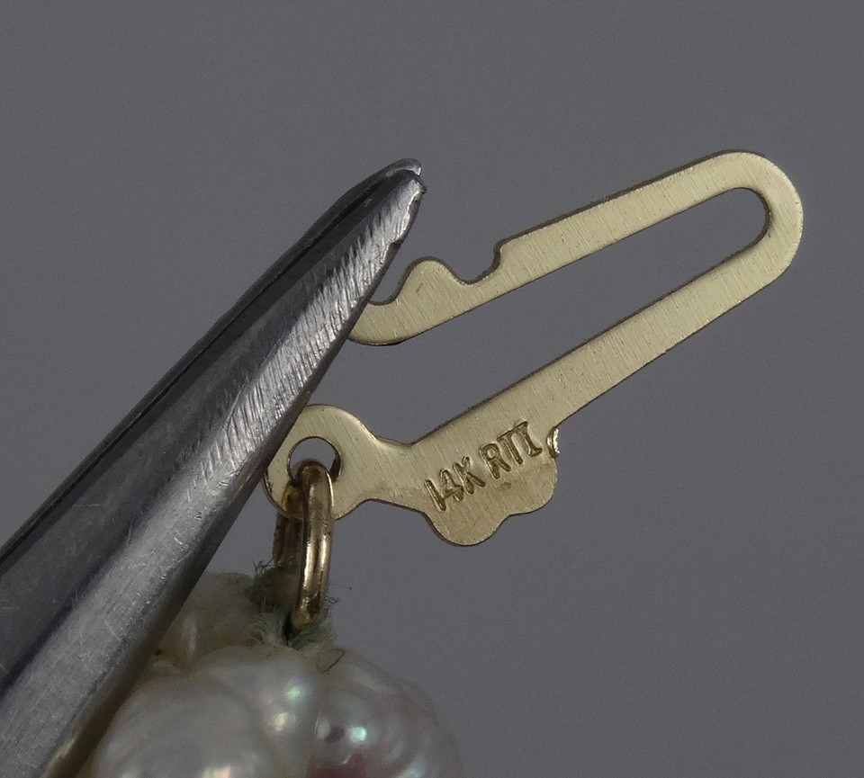 RTI THREE STRAND FRESH WATER PEARL NECKLACE WITH SOLID 14K GOLD BEAD ...