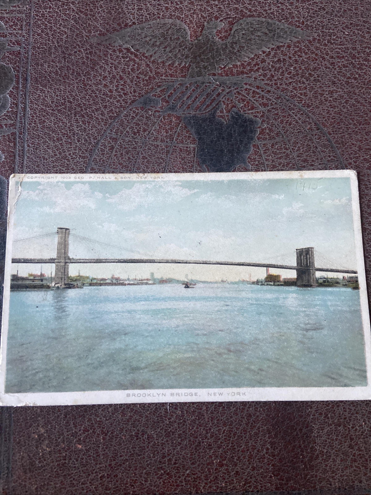 Brooklyn Bridge New York Antique Postcard (1915) with postmark and ...