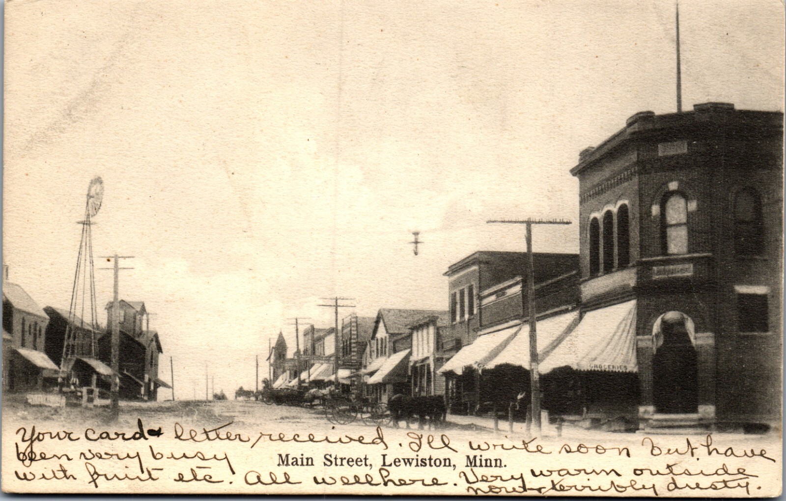 Main Street, Lewiston, Minnesota Postcard (1900s) | eBay