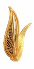 Monet Gold Tone Brooch Modernist Pin Vintage 3 Inches Leaf Design Pin ...