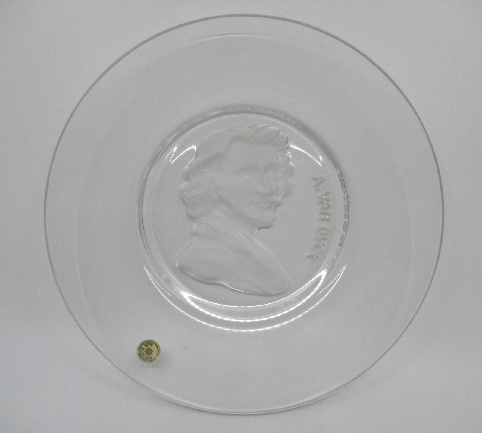 VAL ST LAMBERT OLD MASTERS GLASS COLLECTOR PLATE- A. Van Dyck- 8" 0502C ...