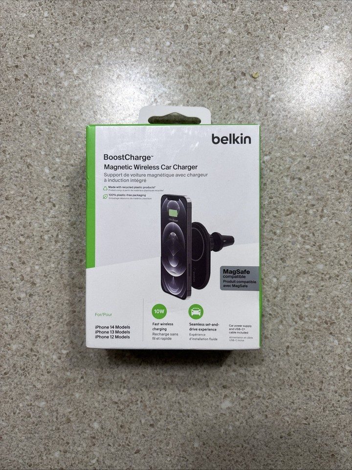 Belkin BoostCharge Magnetic Wireless Car Charger 10W for iPhone 16/15 ...