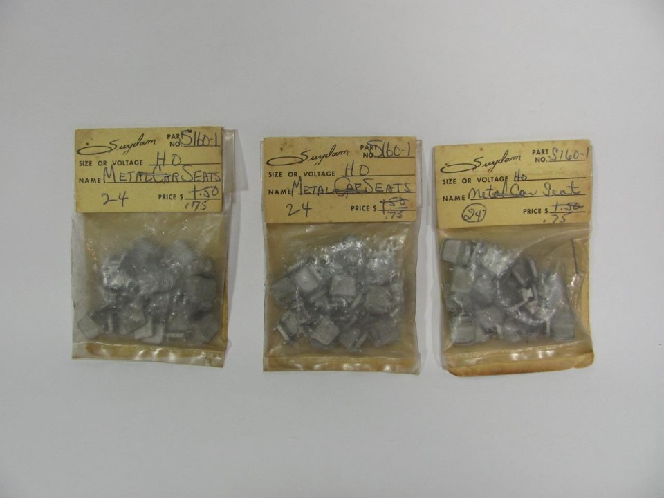 HO SCALE SUYDAM S160-1 METAL PASSENGER CAR SEATS TROLLEY DETAIL LOT 3 ...