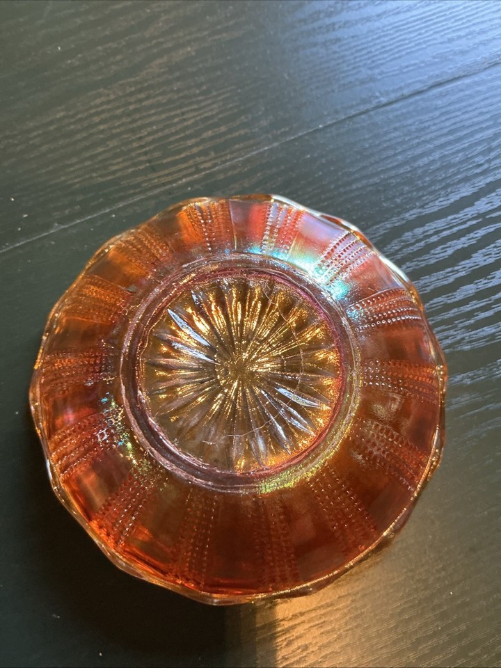 Pair Of Vintage Marigold Hazel Atlas Diamond Point 4.5” Glass Fruit ...