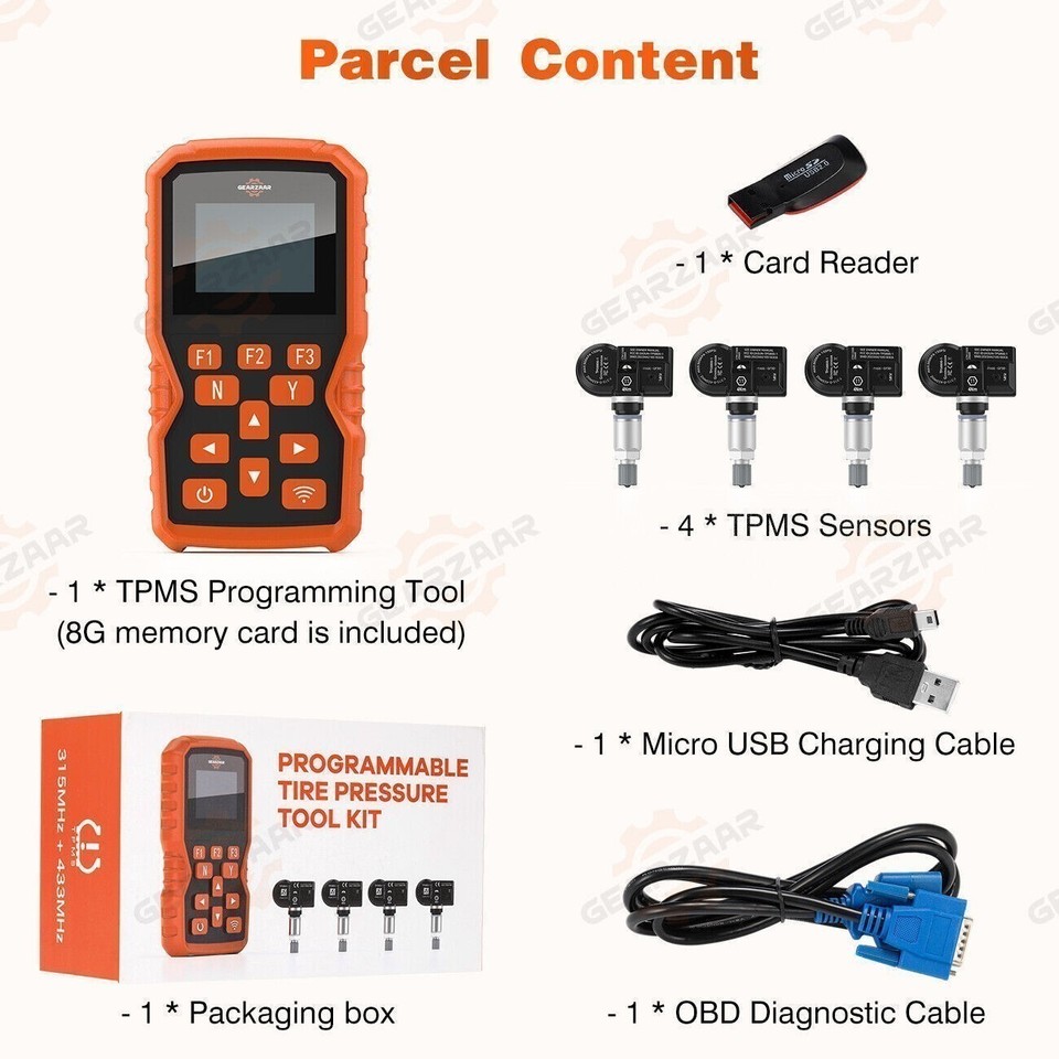 4 TPMS +OBDII TPMS Programmer Tires Sensors Activate Programming ...
