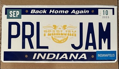 Pearl Jam Indianapolis License Plate 9/10/2023 New Sealed Official ...