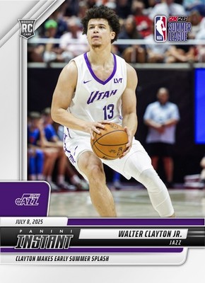 2025-26 Panini Instant Walter Clayton Jr DEBUT ROOKIE CARD SP Utah Jazz ...