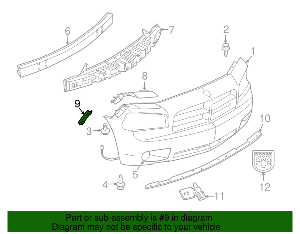 Mopar Fascia To Fender Bracket 4806298AC | eBay