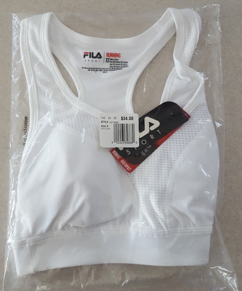 NEW Fila Sport Women's XS High Impact Sport Bra WHITE or BLACK Running ...