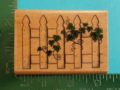 Picket Fence with Ivy Vine Rubber Stamp by Stamp Craft | eBay