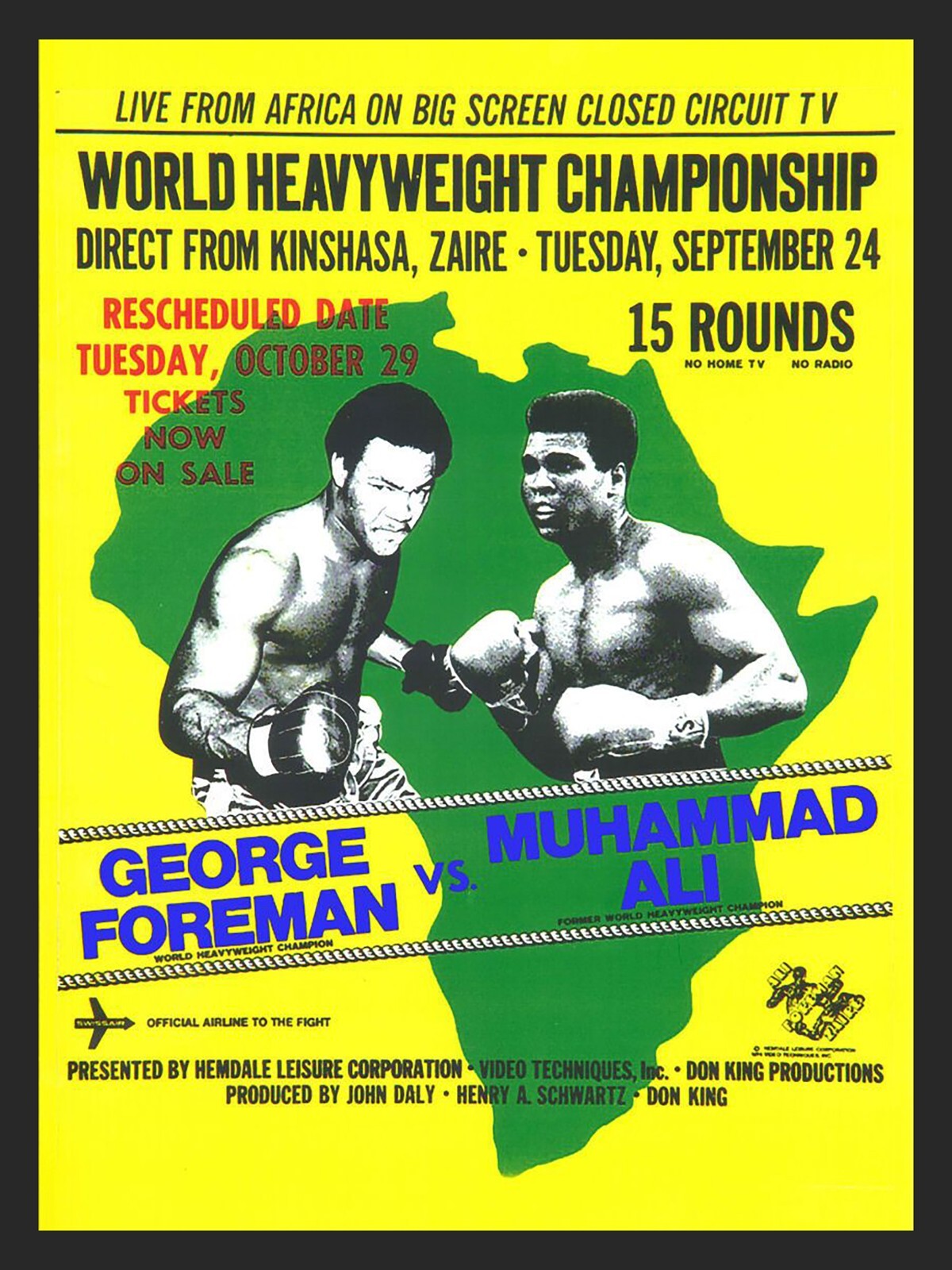 Vintage Foreman Ali Fight Poster Reproduction Metal Sign FREE SHIPPING ...
