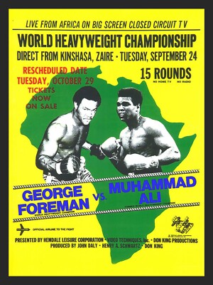 Vintage Foreman Ali Fight Poster Reproduction Metal Sign FREE SHIPPING ...