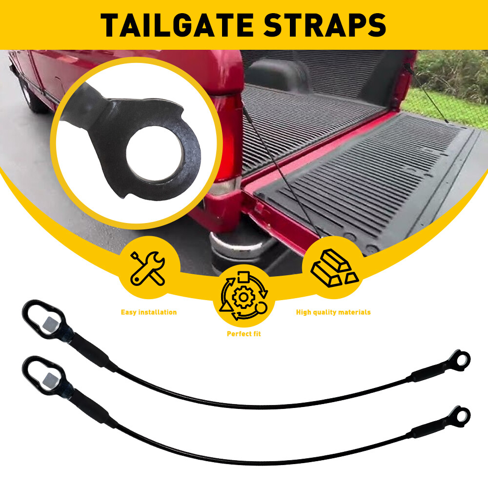 Rear Tailgate Cables Straps Pair Set NEW for 1983-1996 F150 Ford F250 F350 | eBay