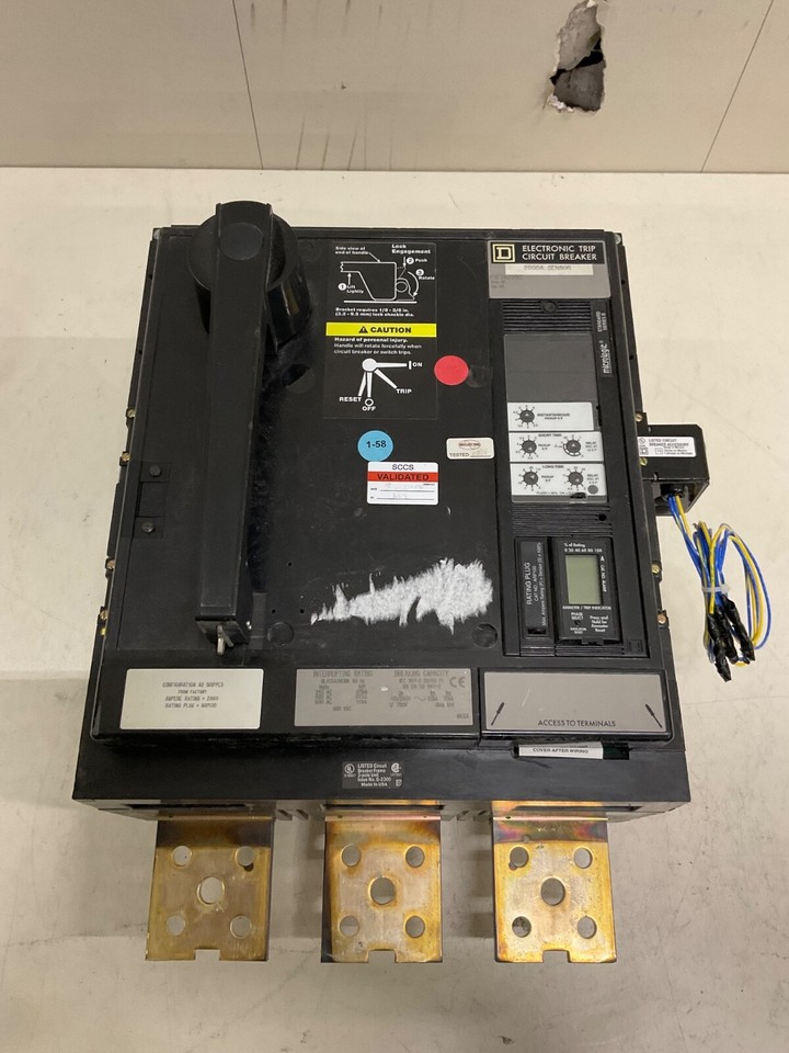 SQUARE D PXL PXF362000 3 POLE 600V 2000 AMP CIRCUIT BREAKER 2000A ...