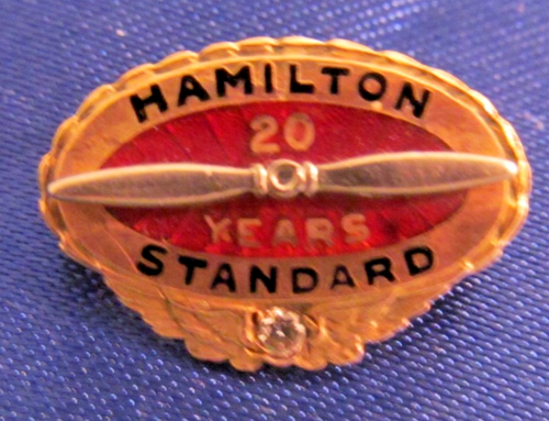 Hamilton Standard w propeller 20 year service award pin marked 10k top ...