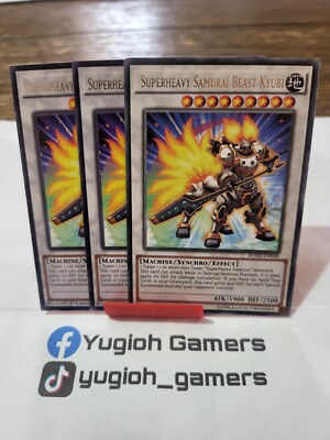 Yu-Gi-Oh Superheavy Samurai Beast Kyubi X3 BOSH 1st Edition Rare Light ...