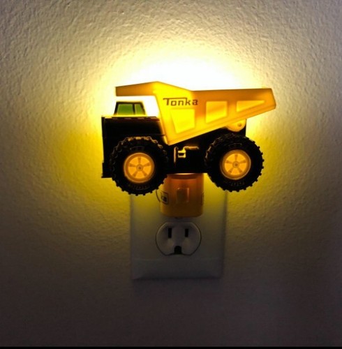 2 PACK TONKA night light plug in wall Kids bedroom construction theme ...