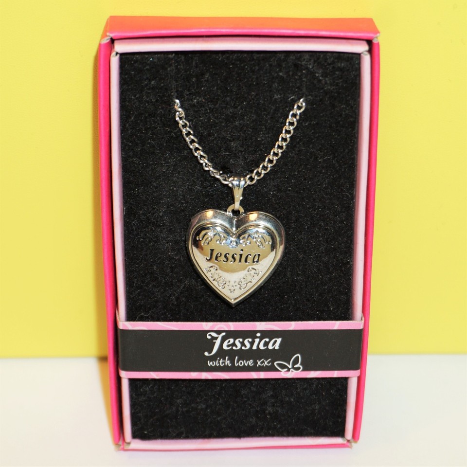 Love Locket Necklace Heart Silver Personalized Pick Name Mulberry ...