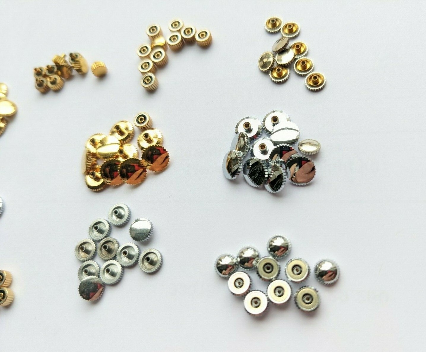 100 pcs Vintage Watch Crowns Gold & Silver NOS Swiss made x 100 pieces ...