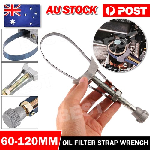 60-120mm Oil Filter Removal Tool Adjustable Aluminium Strap Wrench Car ...
