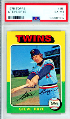 1975 Topps Steve Brye baseball card, PSA graded EX-MT 6, #151 in the ...