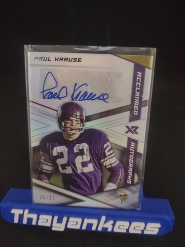 Paul Krause 2021 XR Football Acclaimed Autographs 25/25 Minnesota ...