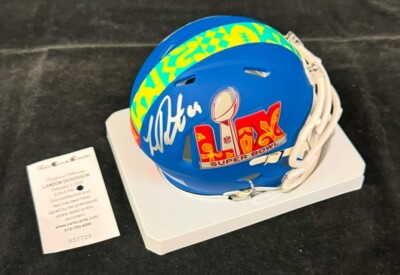 Landon Dickerson Signed Autographed SB LIX Mini Helmet Philadelphia ...