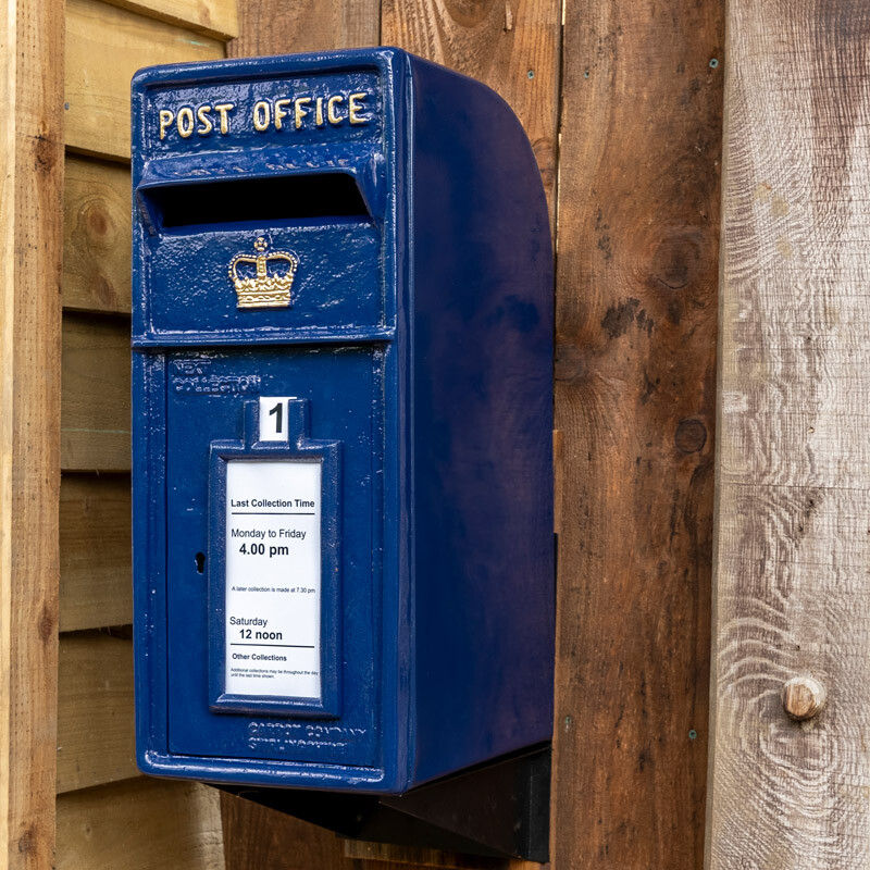 Royal Blue Scottish Cast Iron Letterbox Post Box Mailbox | eBay UK