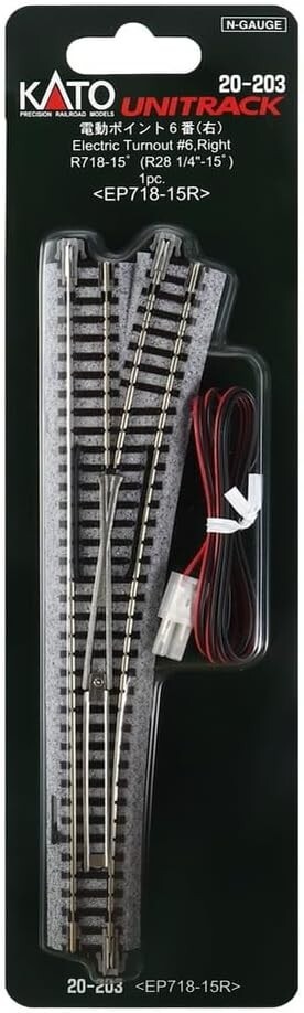 KATO 20-203 N Scale Unitrack Electric Turnout #6 Right Hand 5 Piece | eBay