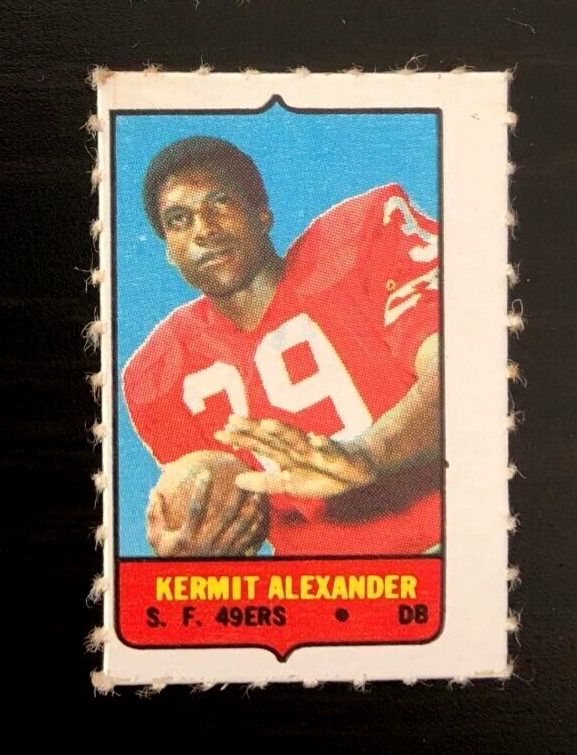 1969 Topps 4-in-1 Stamps Singles #1 Kermit Alexander 49ers & Jim Butler ...