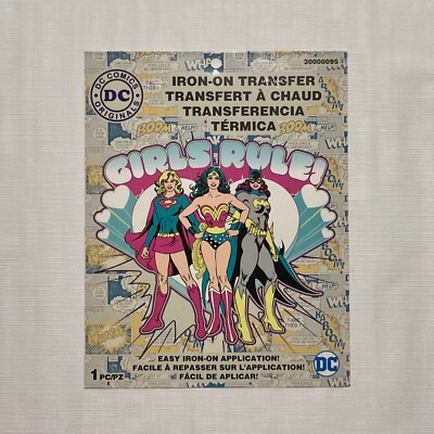DC Comics -Girls Rule! Iron On Transfer w/Instructions - approx. 7"H x ...