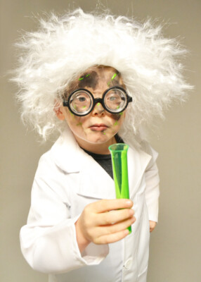 Kids Mad Scientist Fancy Dress Cosplay Childrens Accessory Kit with Wig ...