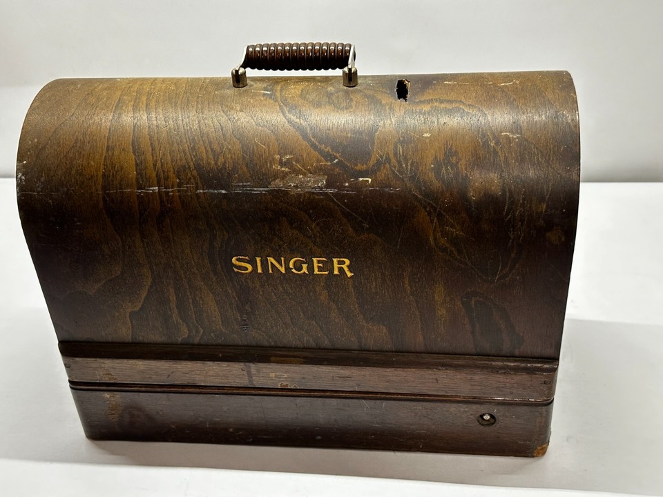 Antique 1927 Singer Sewing Machine Model 99 Wooden Bentwood Case & Knee ...