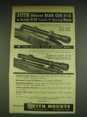 1948 Stith DeLuxe Bear Cub 2 1/2X Scope and 22-22 Mount Ad | eBay