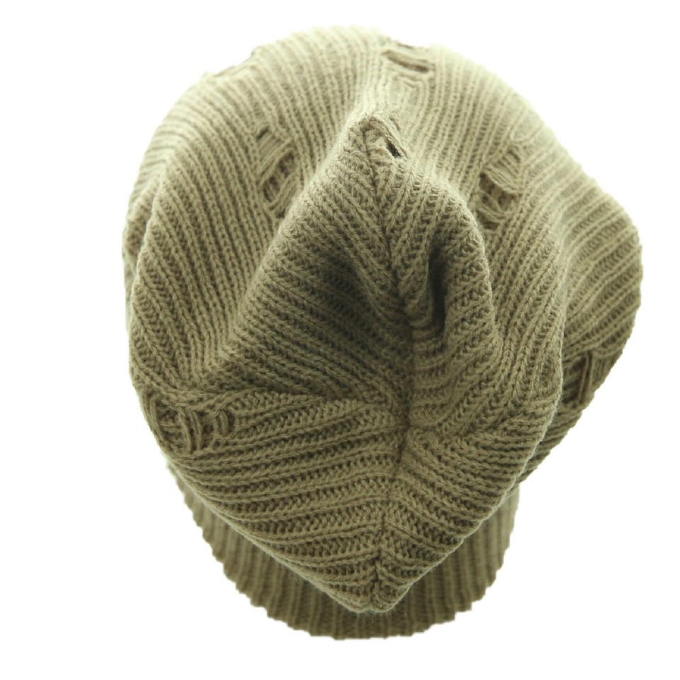 Men Women Crochet Knit Oversize Baggy Beanie Cap Slouch Distress ...