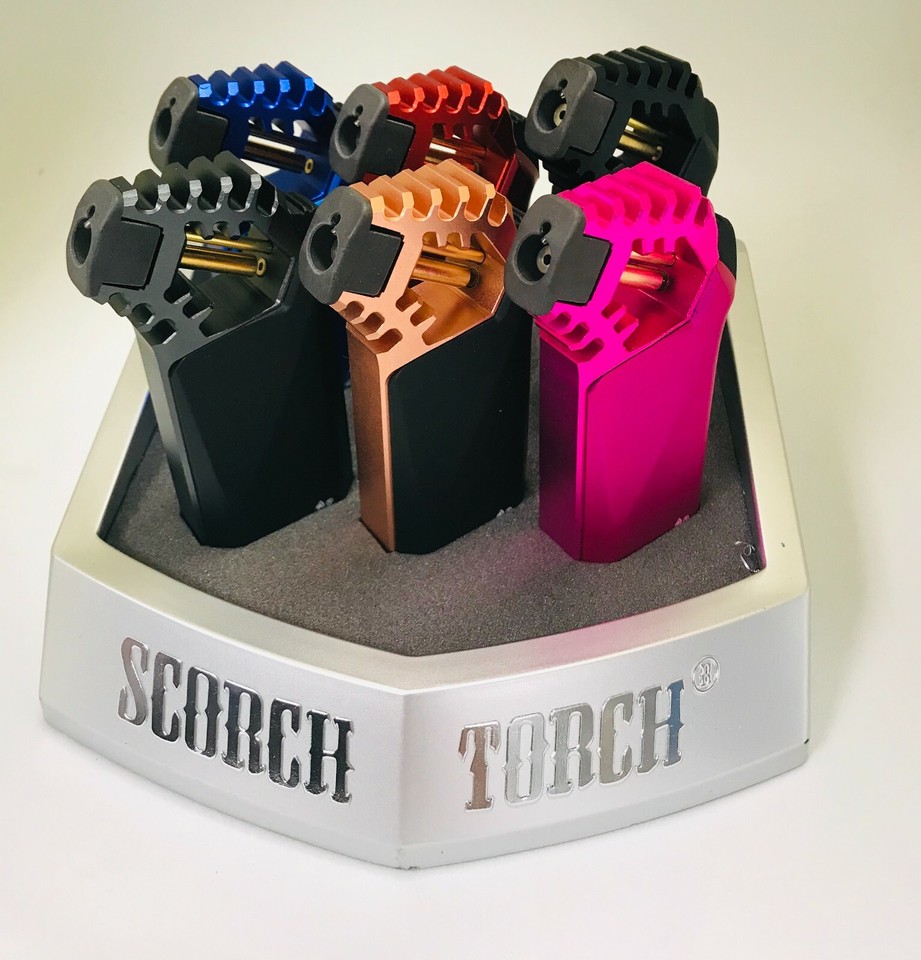 3 x Scorch 4-1/4" Torch Lighter Metal Flame Adjustable Refillable color ...