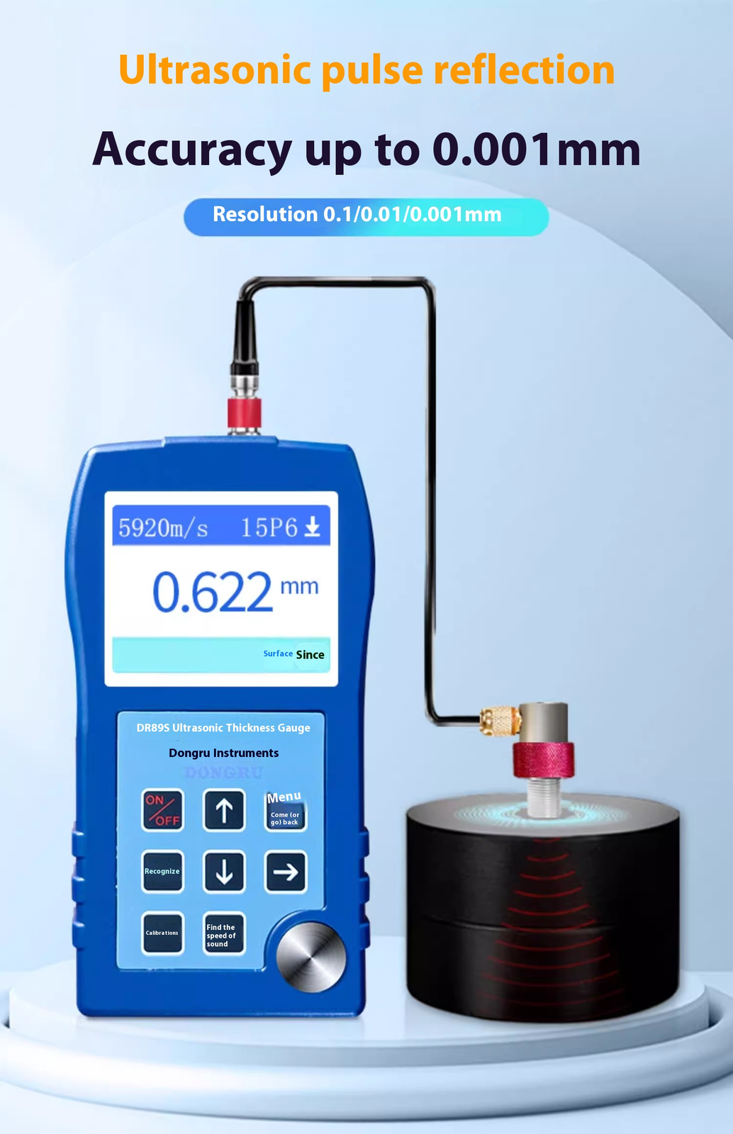 Ultrasonic Thickness Gauge High Precision Penetrate Plastic Glass Metal ...