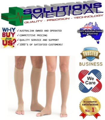 Therafirm Knee High Open Toe Therapeutic Gradient Compression Stockings ...