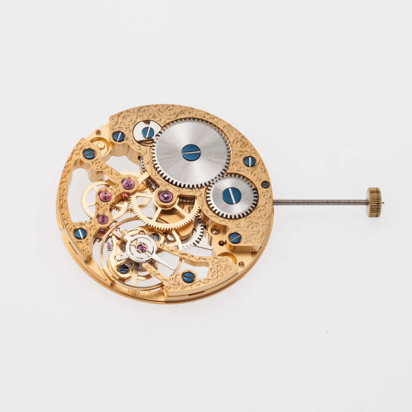 ETA movement werk Unitas Mouvement 6497-1 skeleton yelowgold art deco ...