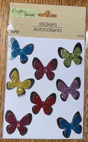 Crafters Square Glitter Layer Multicolor Butterflies Butterfly ...