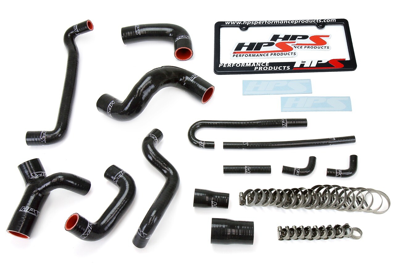 HPS SILICONE RADIATOR HOSE KIT W/ CLAMPS 88-91 BMW E30 M3 (BLACK) C ...