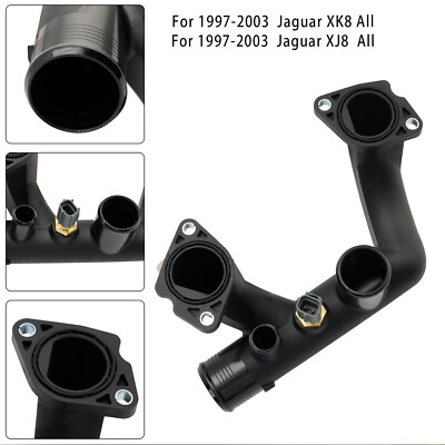 Thermostat Cover Outlet Pipe w/Sensor For Jaguar Vanden Plas XJ8 & XK8 ...