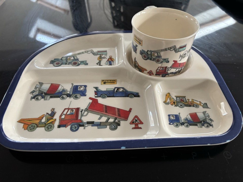 Emma Bridgewater Melamine Men At Work Divided Plate And Cup | eBay UK