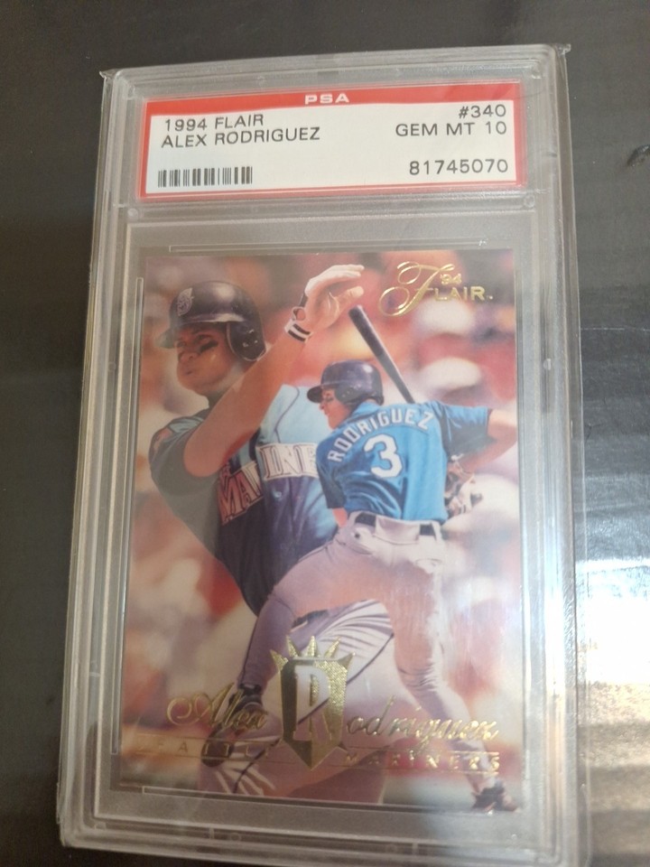 1994 Flair Alex Rodriguez Rookie Card RC PSA 10 Gem Mint #340 Mariners ...