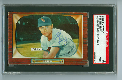Ted Gray 1955 Bowman Vintage Autograph Card #86 SGC Authentic | eBay